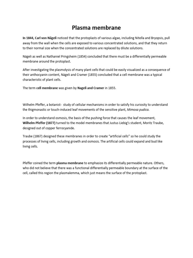 3 Plasma Membrane - History | PDF