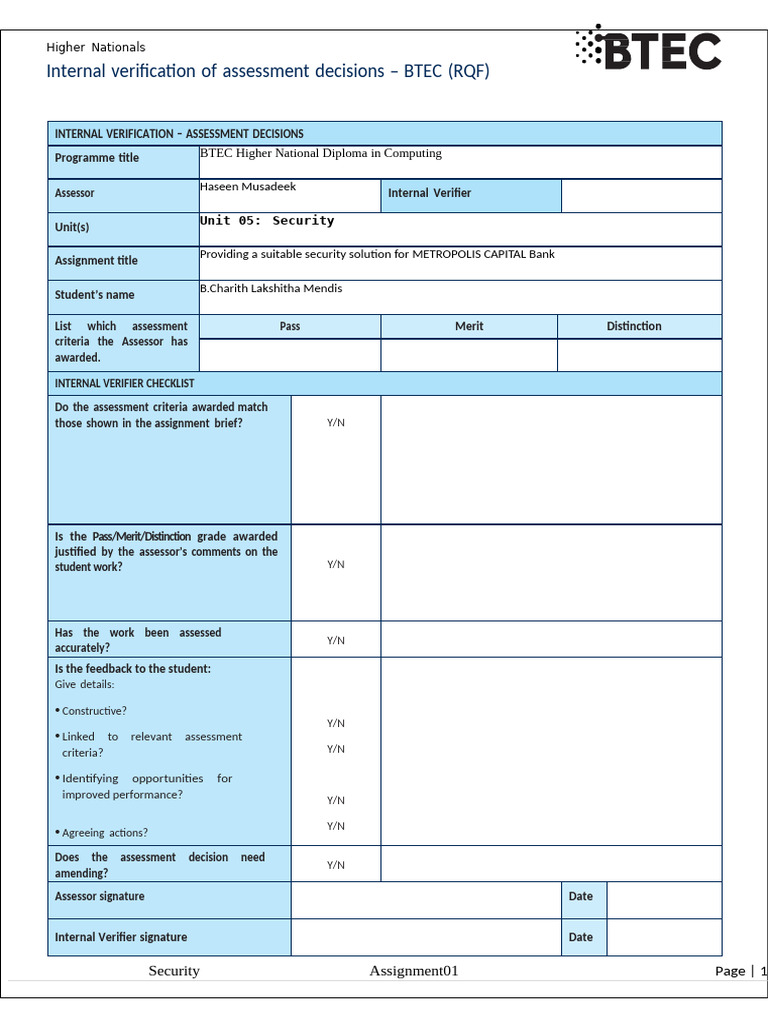 B.charith Lakshitha Mendis E205851 (Final) - Security - Assignment | PDF