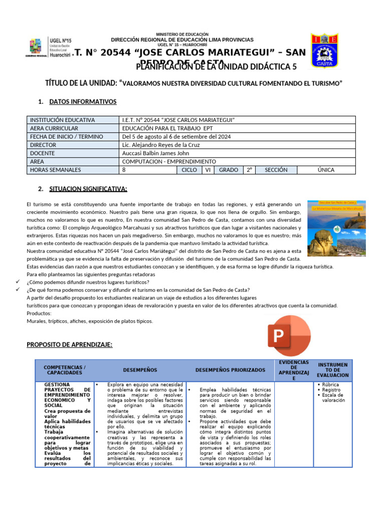2do Sec. Unidad 5 EPT Computacion | PDF | Microsoft PowerPoint | Negocios