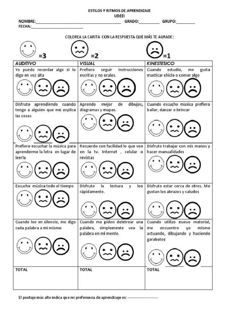 Eval Estilos de Aprendizaje Basi Media | PDF