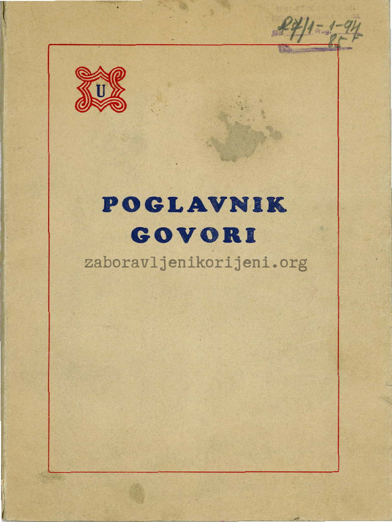 Poglavnik Govori | PDF