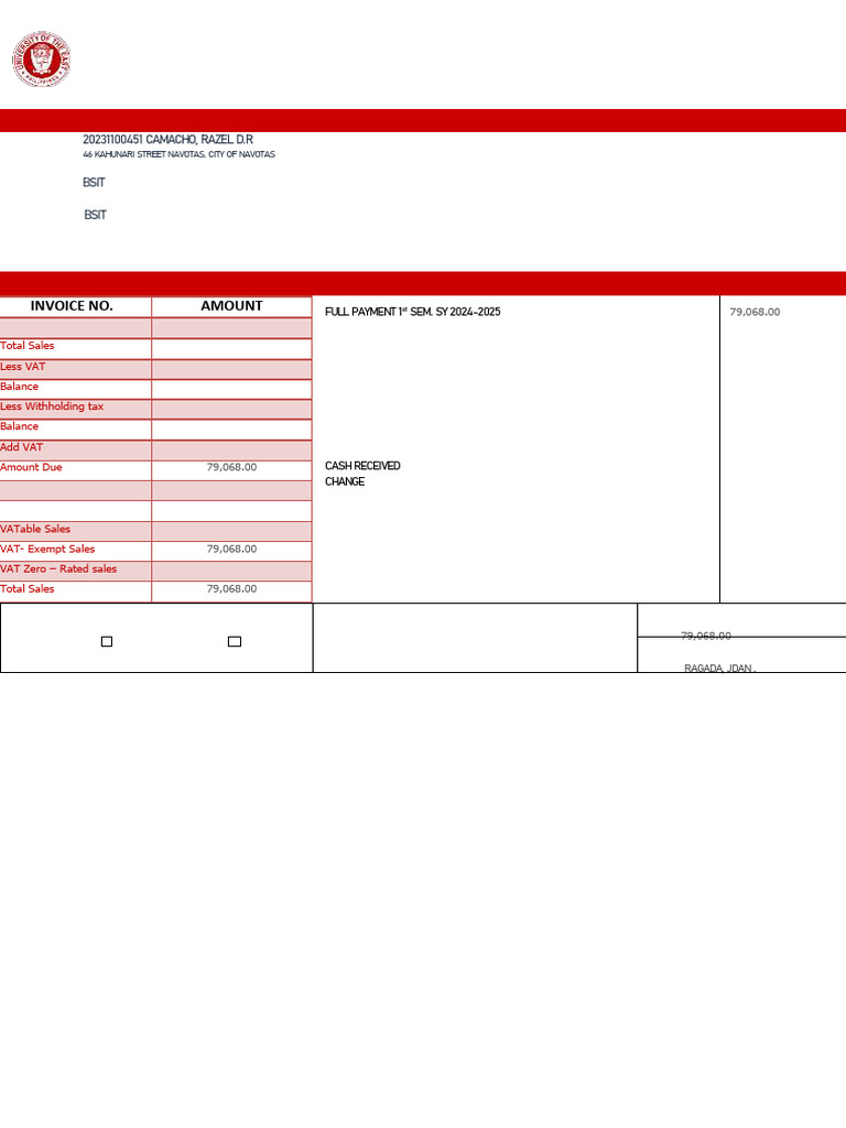 U.E Receipt 2025 | PDF