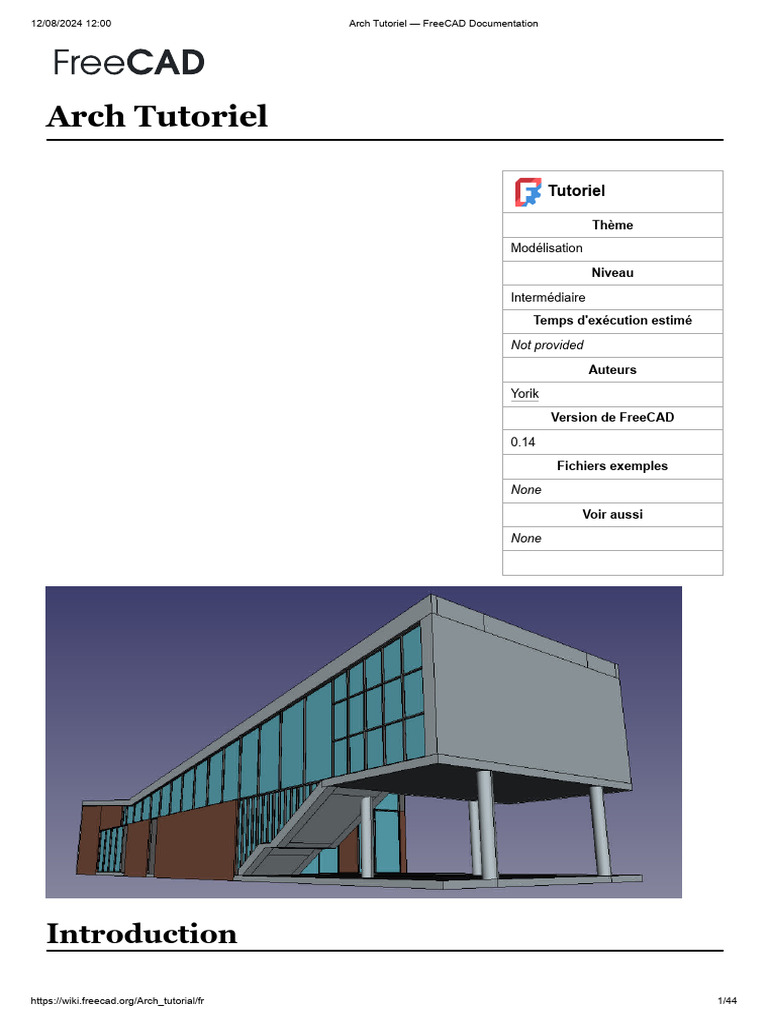 Arch Tutoriel - FreeCAD Documentation | PDF