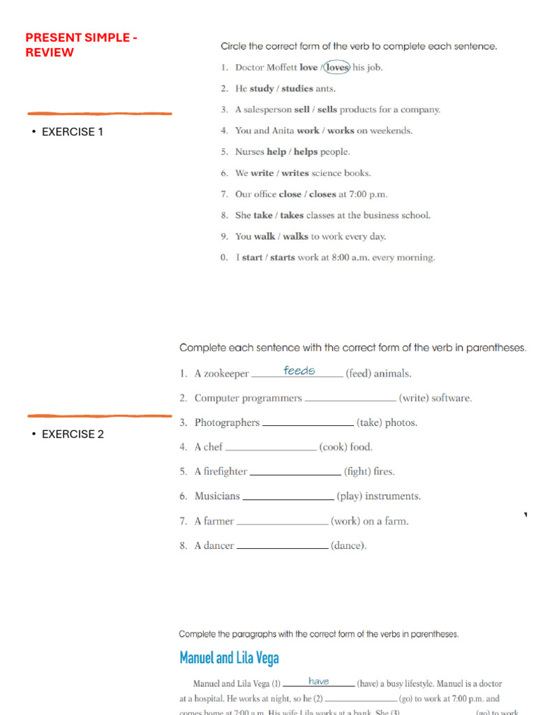 Present Simple Review | PDF