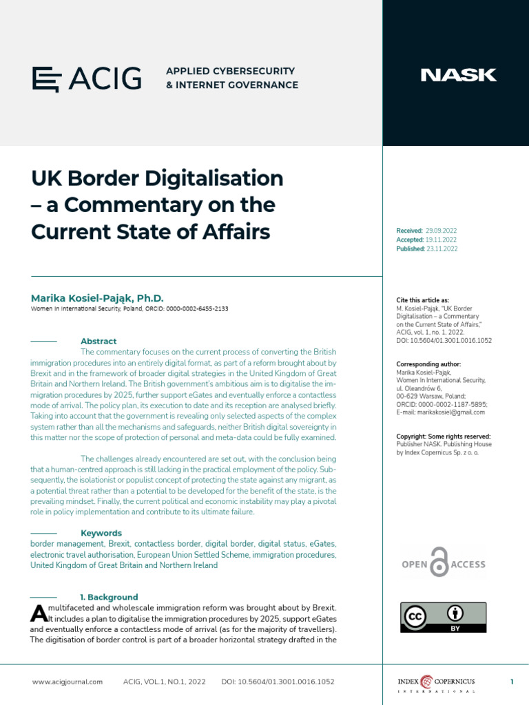 UK Border Digitalisation - A Commentary On The Current State of Affairs ...