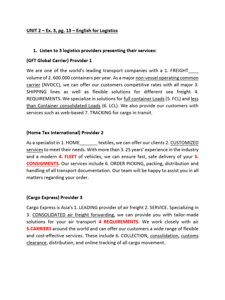 UNIT 2 - Eng Log - Listening | PDF