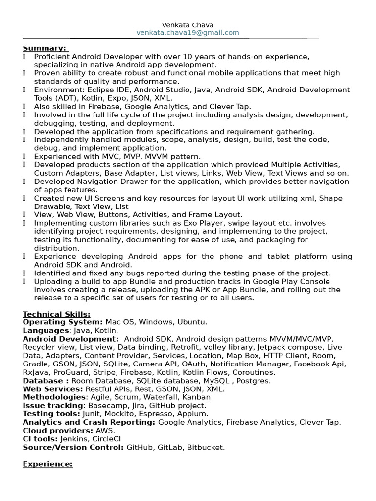 Venkata Chava - Android | PDF | Android (Operating System) | Computers