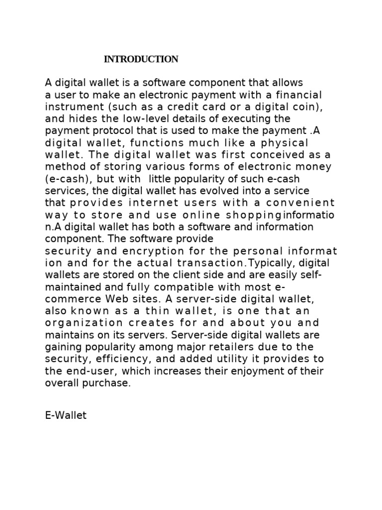 E Wallet Report | PDF