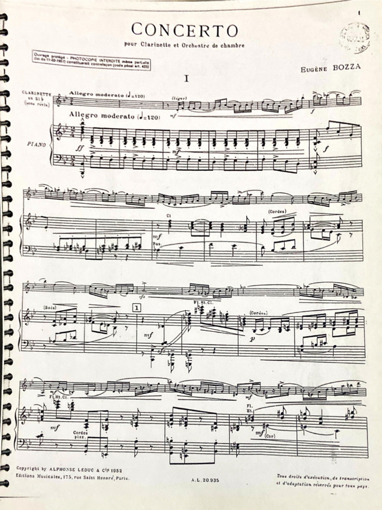 Concierto para Clarinete - E. Bozza | PDF