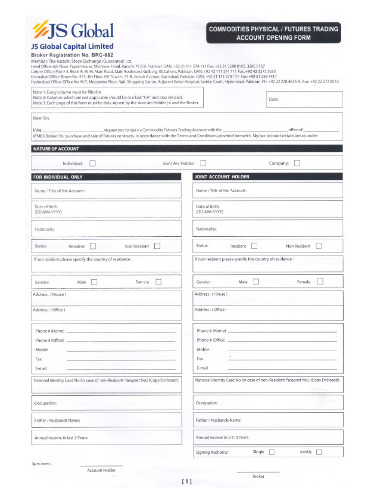 JSGCL Commodities Aof | PDF