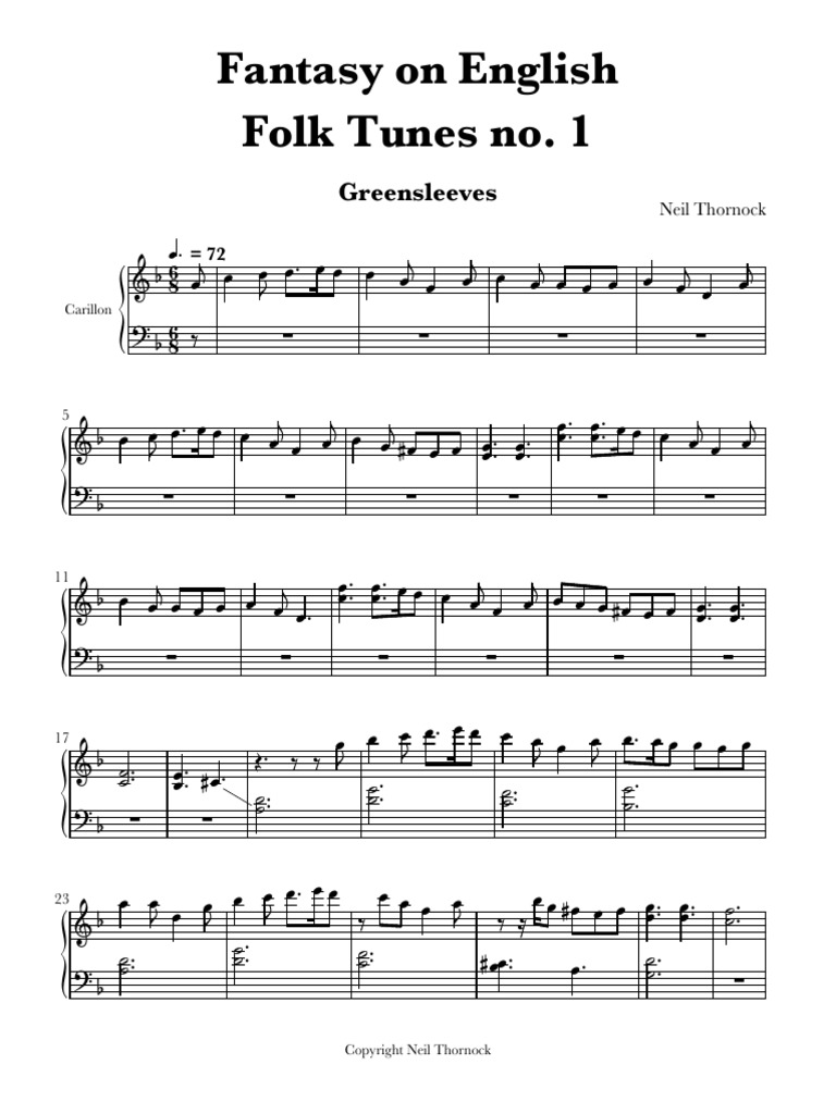 Thornock Neil Fantasyonenglishfolktunes1 | PDF