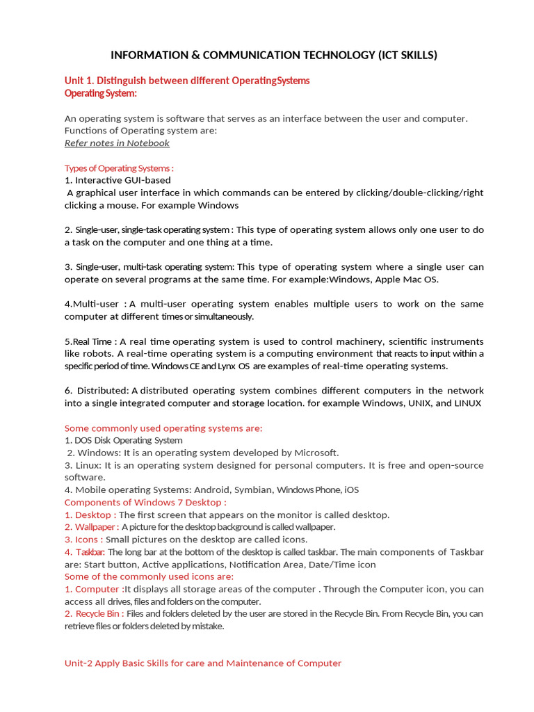 Ict Skills Class 10 | PDF