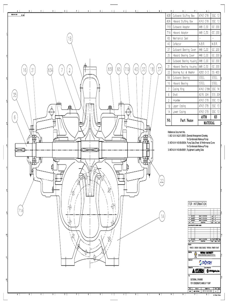 MD1-0-V-142!01!30002, Sectional Drawing For Condensate Make-Up Pump | PDF
