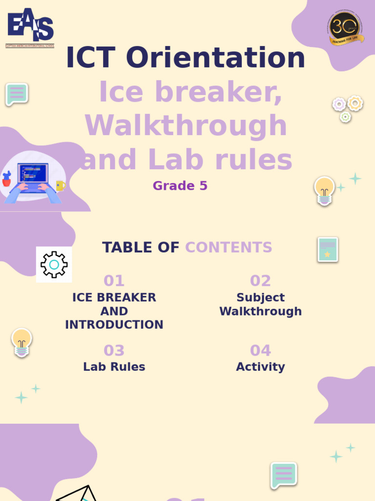 ICT - G5 - WK0 - SAMPLE Icebreaker, Rules & Walkthrough | PDF