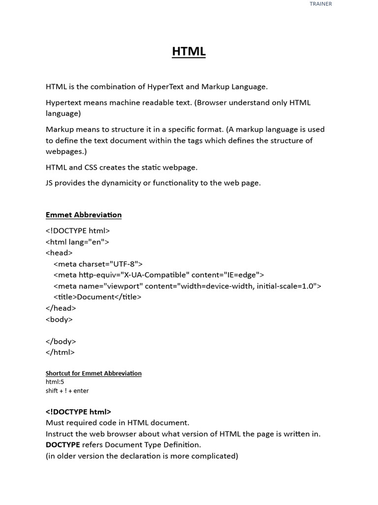 HTML Notes | PDF | Html | Computers HTML Notes | PDF | Html | Computers