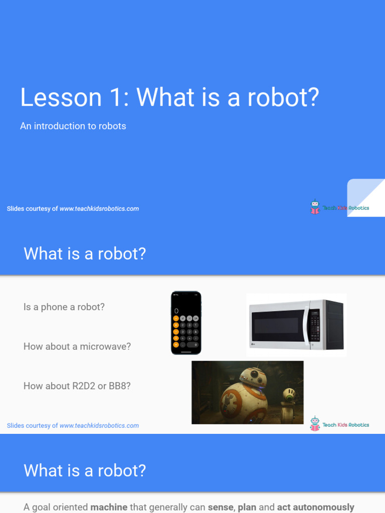 Robotics Lesson 1 - What Is A Robot - Day 1 | PDF | Robot | Robotics