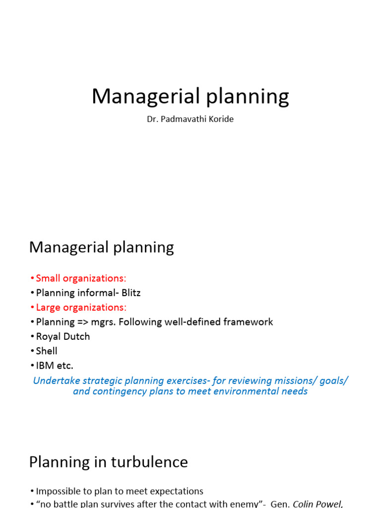 POM UNIT 2 Planning | PDF