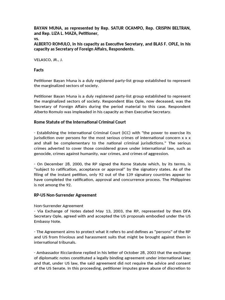 Bayan Muna V Romulo | PDF