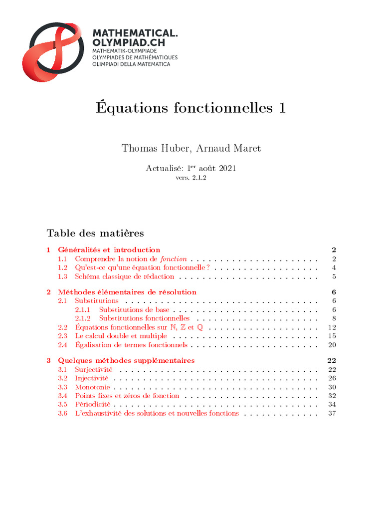 Functional Equations 1 Script FR | PDF