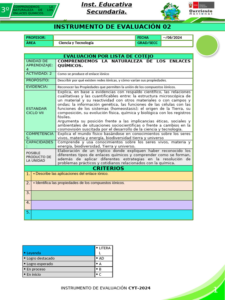 A-3º LC Act 2 - Cyt-Und 4 - Sem 1 | PDF