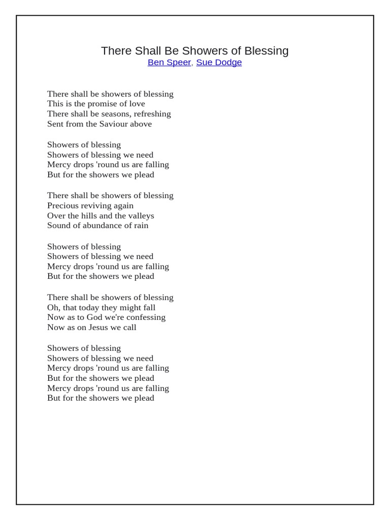 There Shall Be Showers of Blessing | PDF