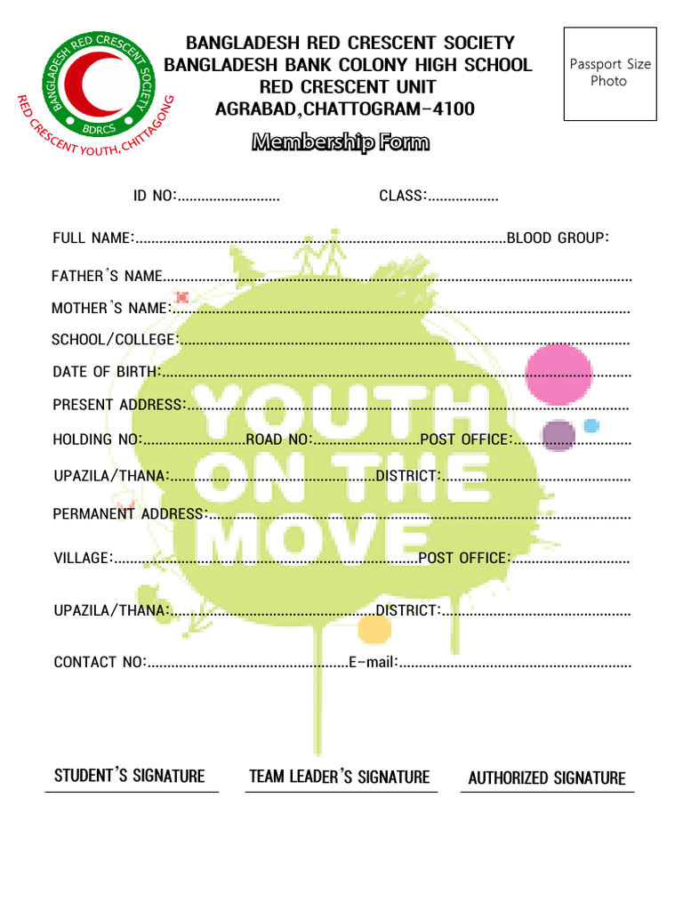 Membership Form (Front) - Rcy CTG | PDF