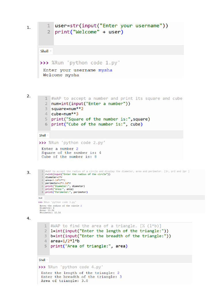 IP- Python pograms | PDF