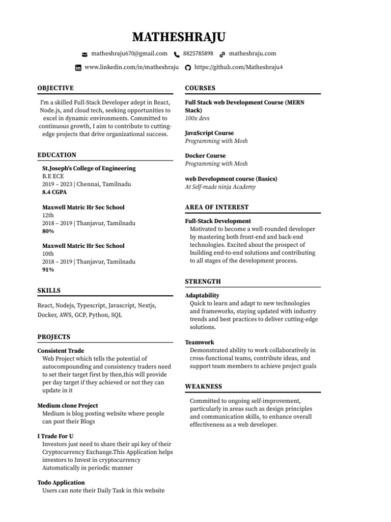 Ma The SH Raju Resume | PDF