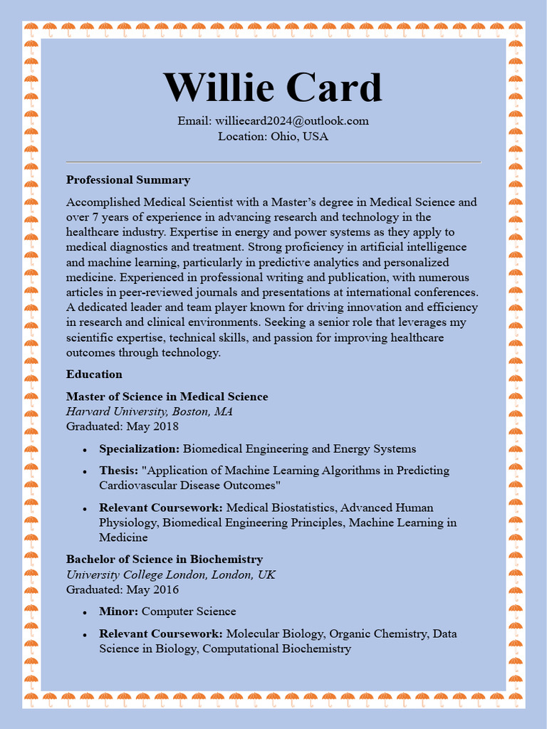 Willie Card CV | PDF