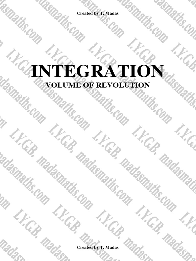 Integration Volume Of Revolution Pdf