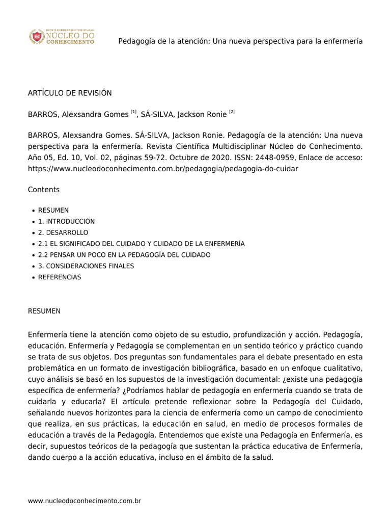 Pedagogia De La Atencion Pdf