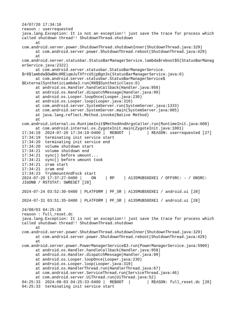 Power Off Reset Reason | PDF