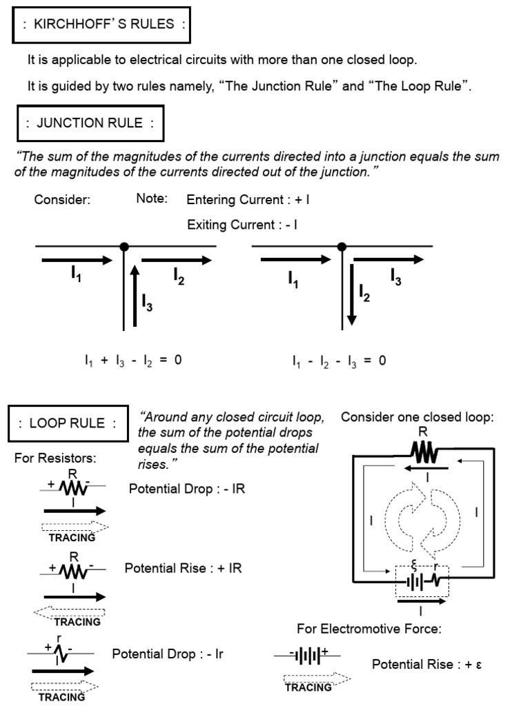 Physics II - Kirchhoff's Rules - Student | PDF