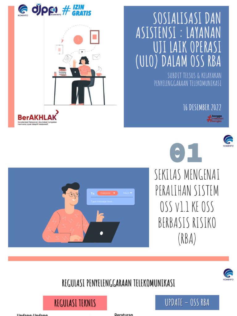 Paparan Sosialisasi Dan Asistensi Layanan ULO-OSS RBA (16122022) - Share To Operator | PDF