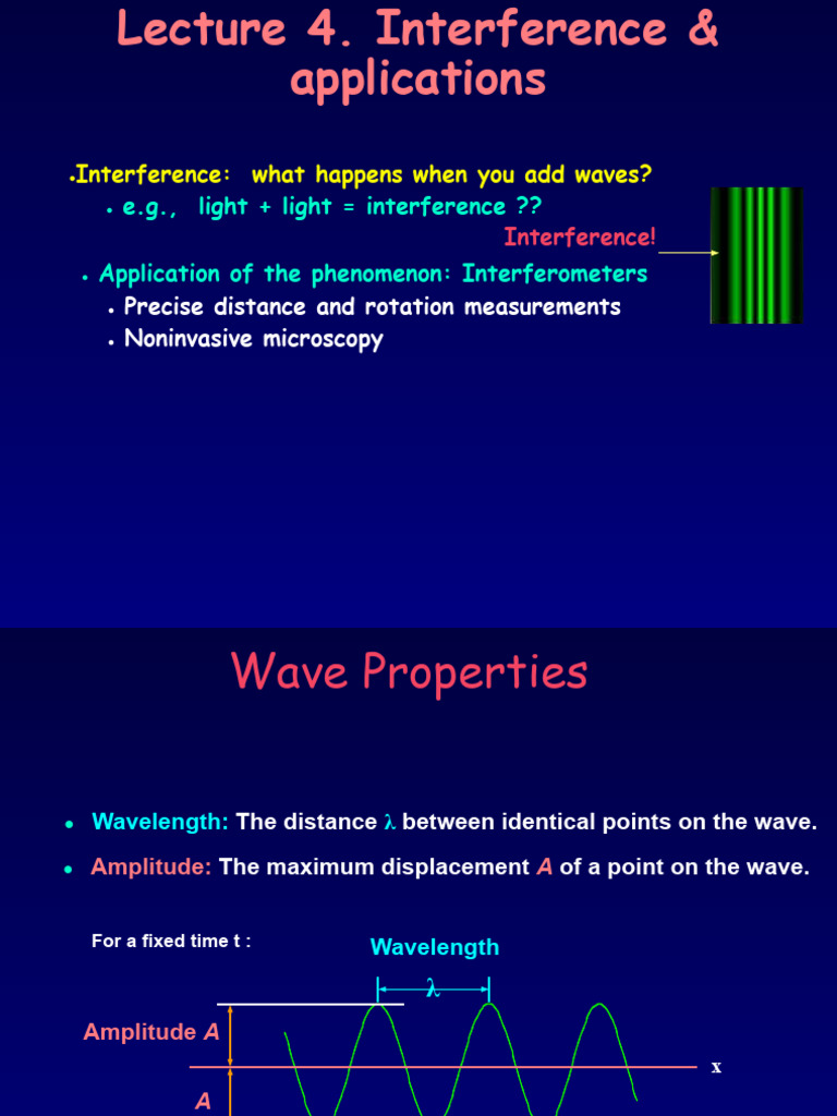 Lecture 04 - Interference and Applications | PDF