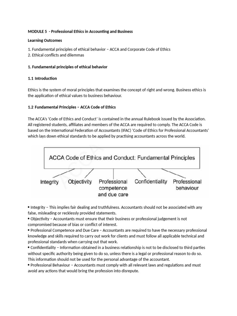MODULE 5 - Professional Ethics in Accounting and Business | PDF