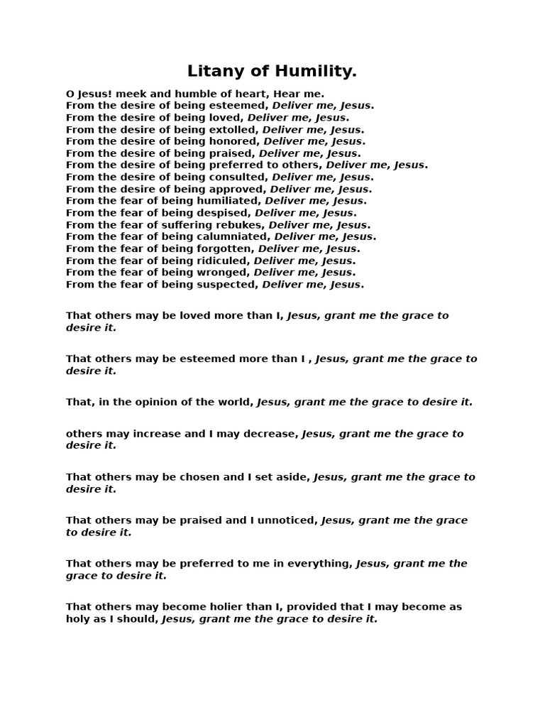 Litany of Humility | PDF