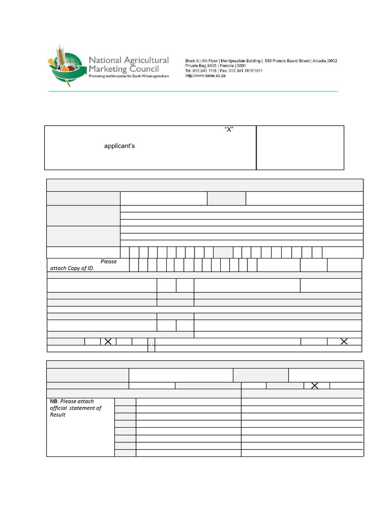 NAMC Bursary Application Form 2022 - 2023 External | PDF