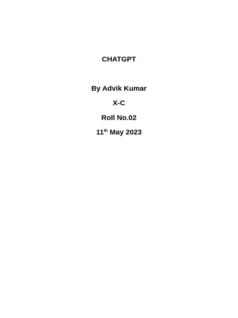 ChatGPT Report (TOC) | PDF