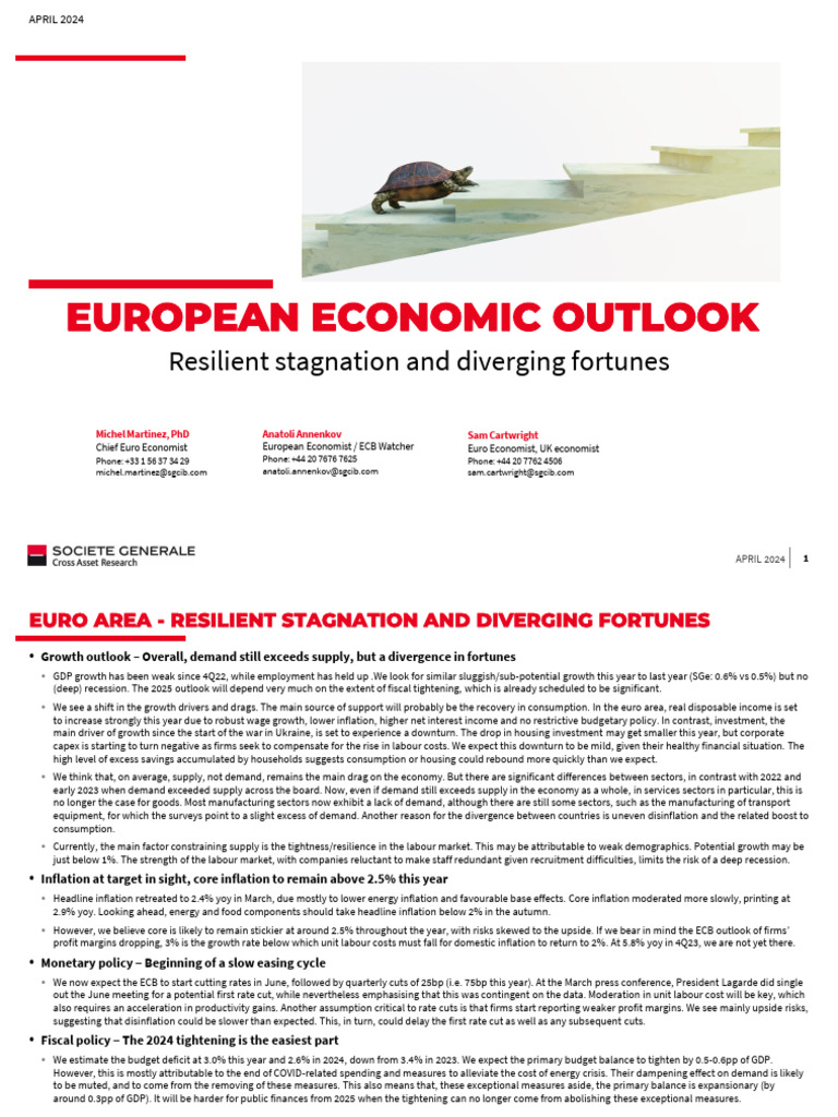 SocGen - EUROPEAN ECONOMIC OUTLOOK Resilient Stagnation and Diverging ...