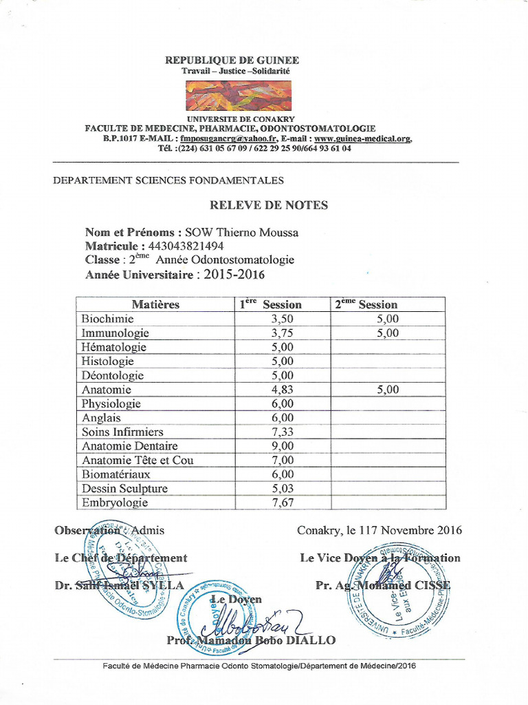 Releve de Note 2 Ori | PDF