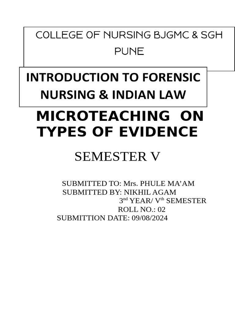 Microteaching: Types of Evidence | PDF