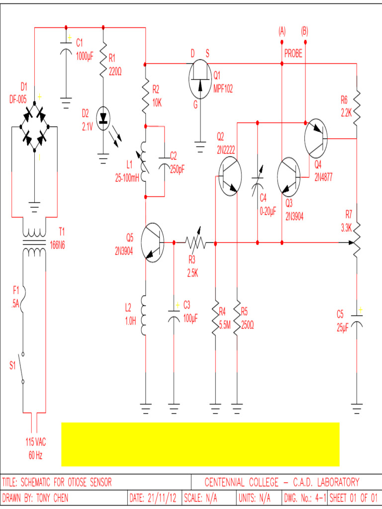 SCHEMATIC FOR OTIOSE SENSOR-Model | PDF