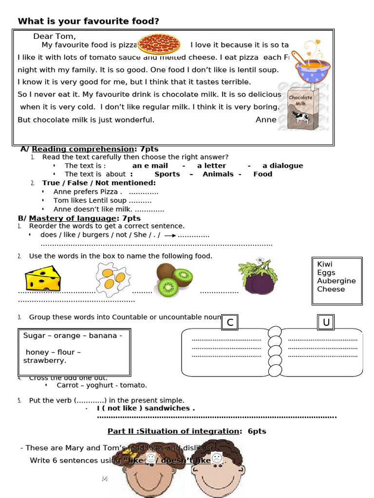 What Is Your Favourite Food | PDF