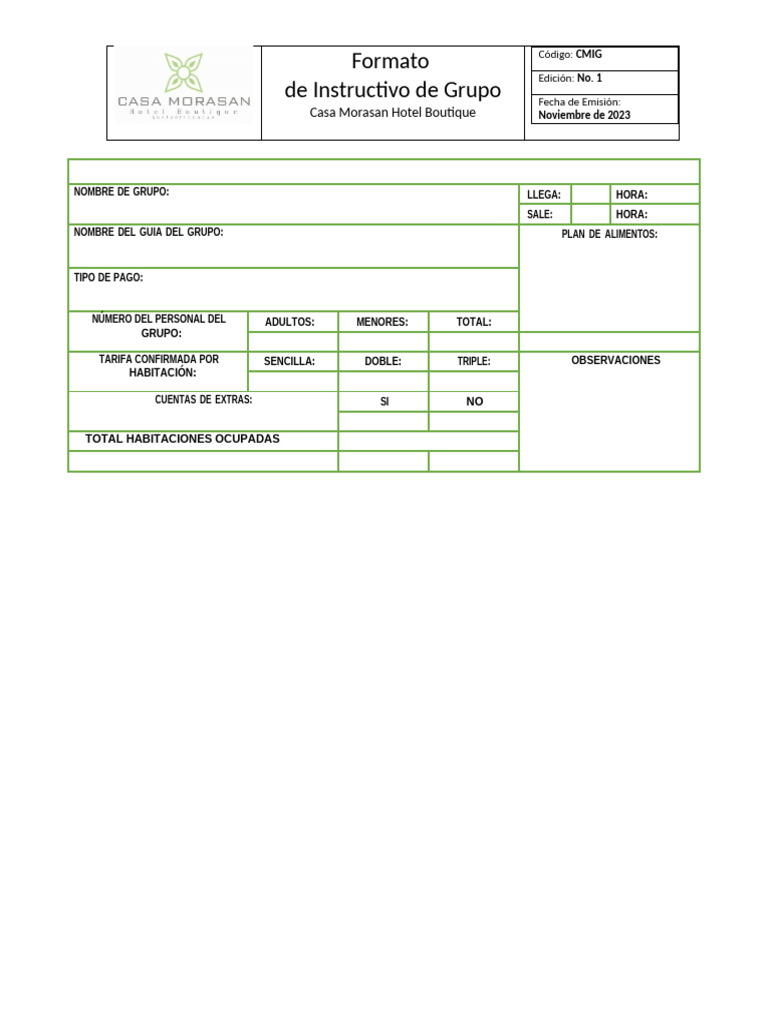 Formato de Instructivo de Grupo | PDF