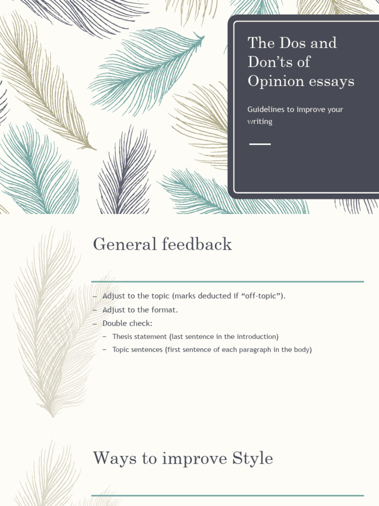 The DOs and DONTs of opinion essay | PDF