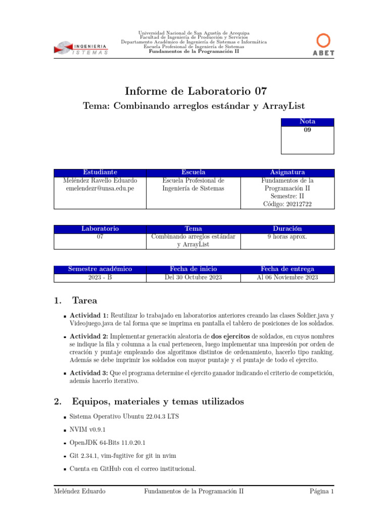 Informe Lab 07 | PDF