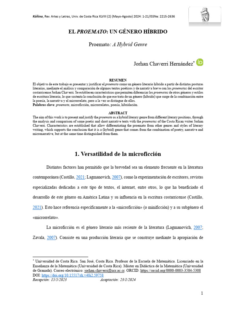 Elproemato:un Género Híbrido | PDF