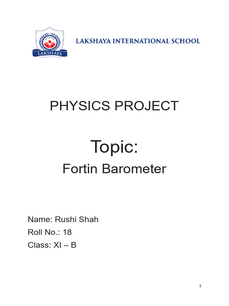 Physics Project: Topic | PDF
