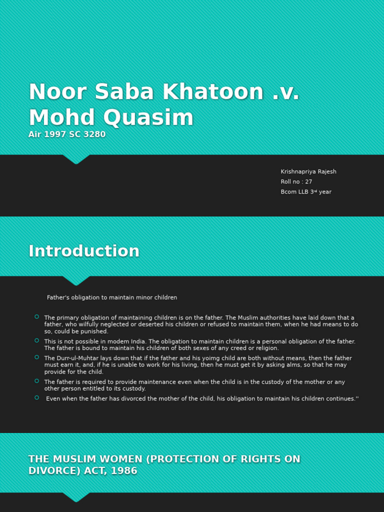 Noor Saba Khatoon V Mohd Quasim | PDF